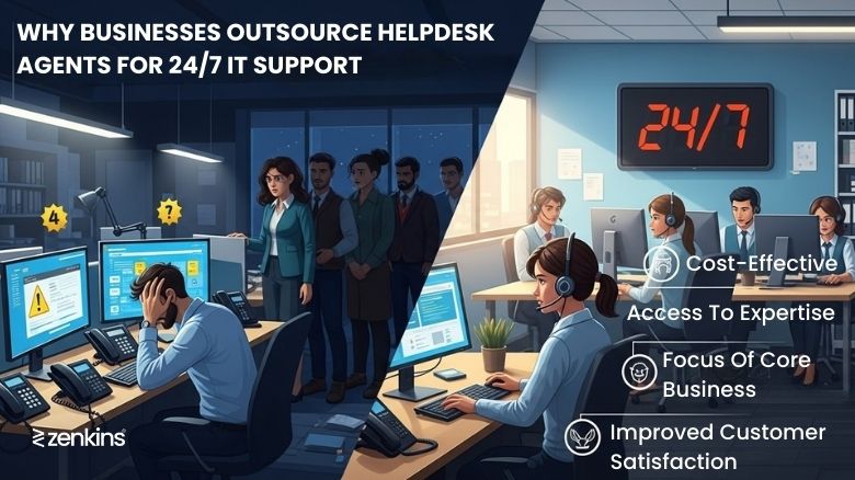 Why Businesses Outsource Helpdesk Agents For 24/7 IT Support | Zenkins